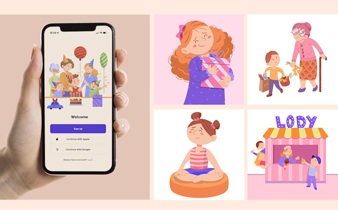 Create modern illustration for your app by Aksinnias | Fiverr