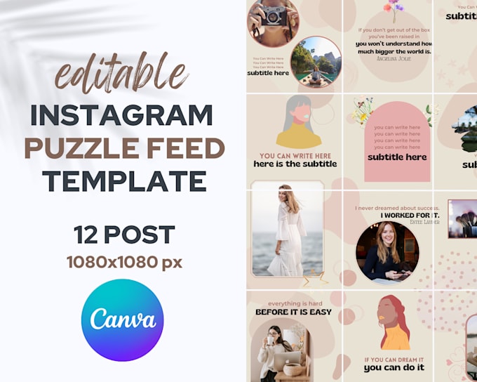 Share 12 editable instagram puzzle feed templates on canva by Brhnysl ...