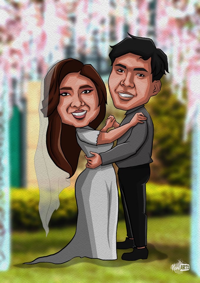 Draw cartoonized caricature from your photo by Noriarts_ph | Fiverr