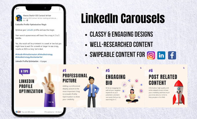 Design high quality and attractive linkedin carousel by Aleenashahid005 ...