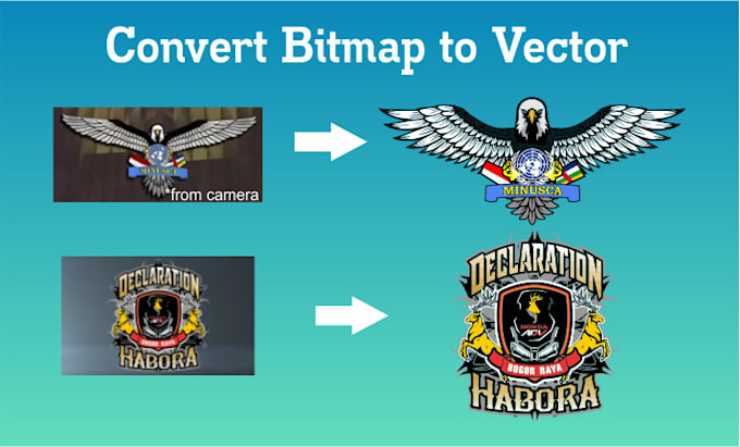 Convert your bitmap image to editable vector by Airlangga123 | Fiverr