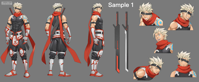 Draw character sheet male characters by Bond4ng | Fiverr