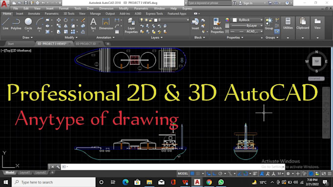 Draw anytype of 2d drawings and do 3d modeling in autocad by Nalim8593 ...