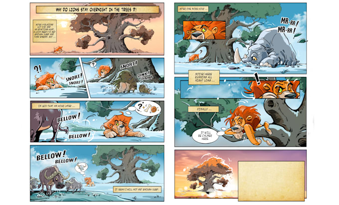 Draw a cartoon style comic page, comic book or graphic novel by ...