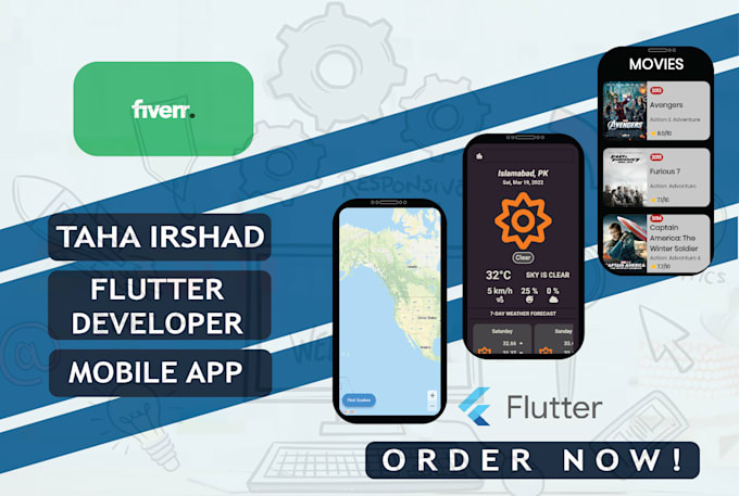Be your flutter developer and build android ios flutter app by Taha_irshad | Fiverr