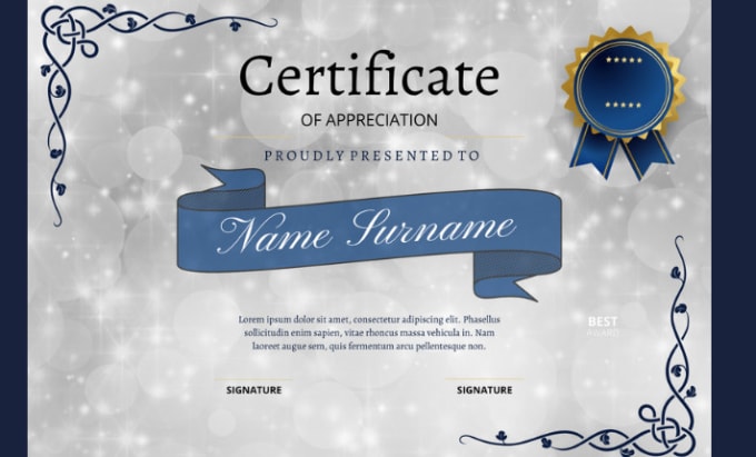 Design creative and unique certificate design with canva by ...