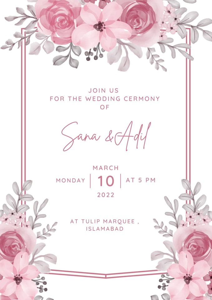 Create digital invitation cards for wedding , engagment ,birthdays etc ...