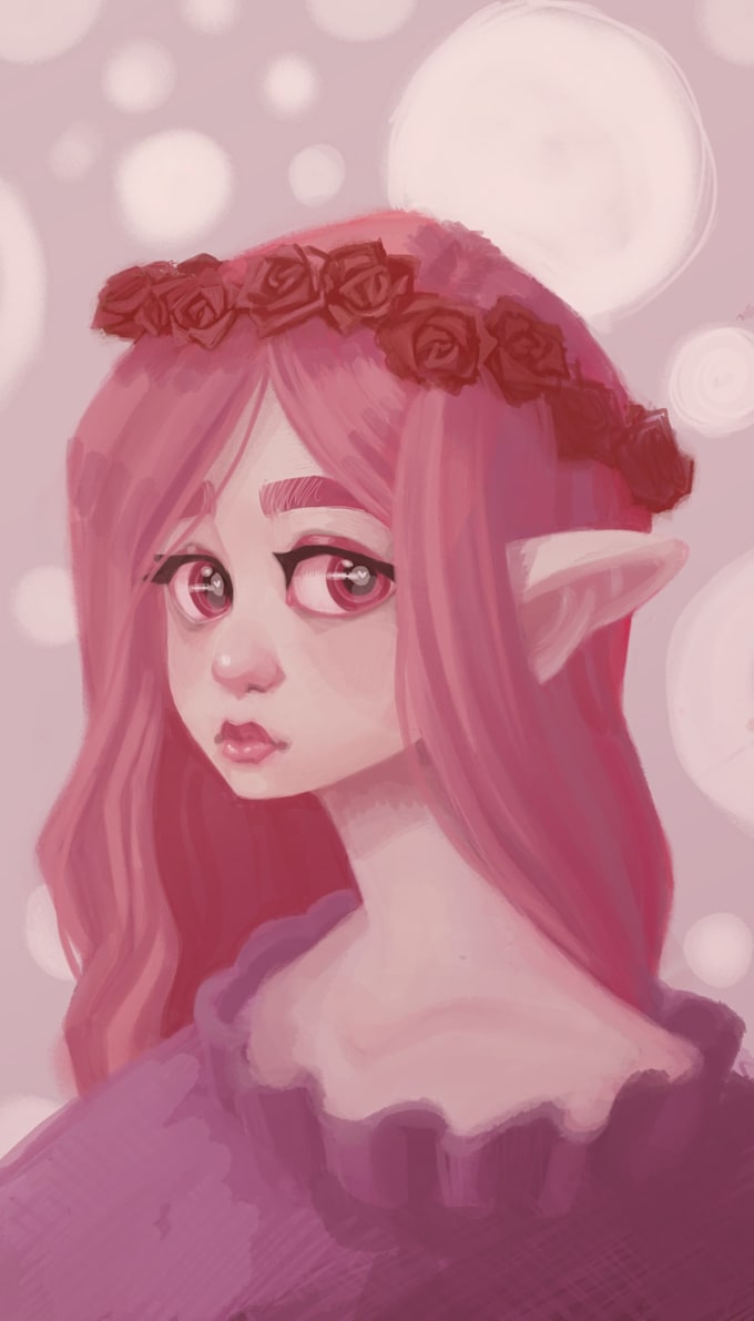 Paint a fantasy anime portrait based on a photo by Thatfishbone | Fiverr