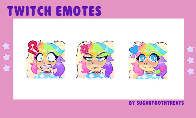 Create unique, expressive twitch emotes by Sugartoothart | Fiverr