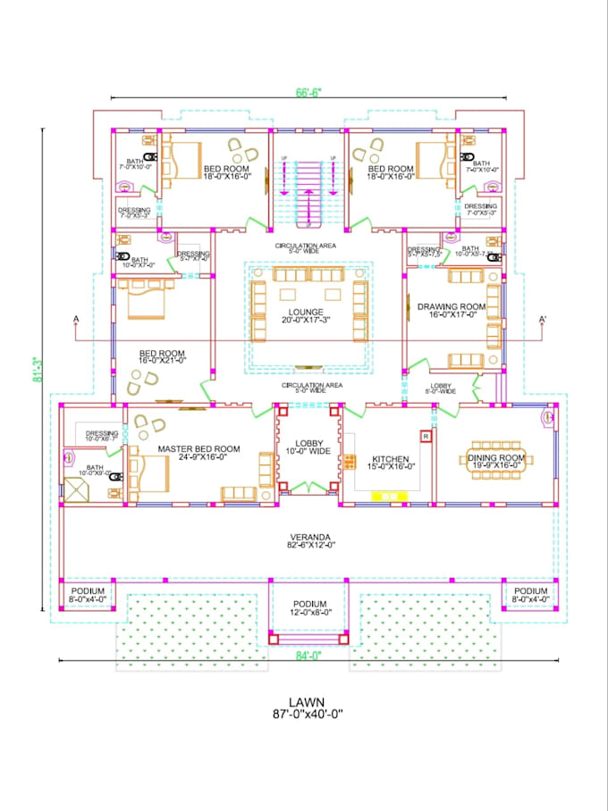 Draw 2d floor plans and convert jpg to dwg in autocad by Amjadalikhan25 ...