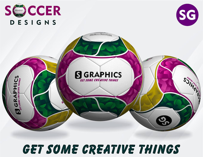 Create fantasy soccer ball football and volleyball artwork and ...
