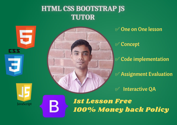 Tutor You Html Javascript Css And Bootstrap By Alihamza354 Fiverr