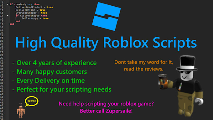 Script for your roblox game by Zupersaile | Fiverr