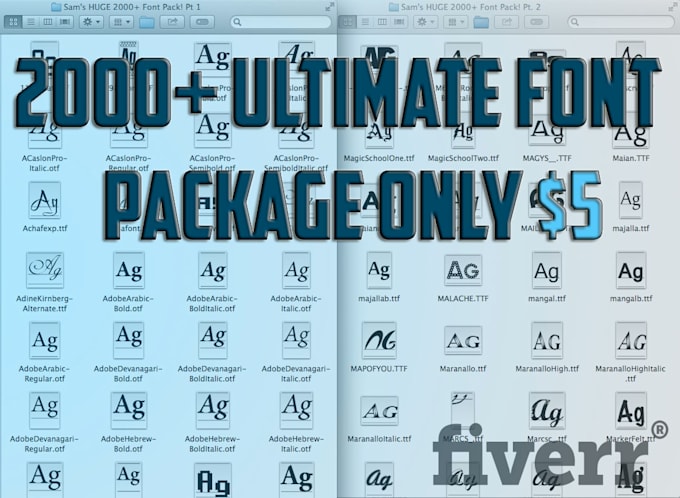 Give you a 2000 premium font package by Samverbisky | Fiverr