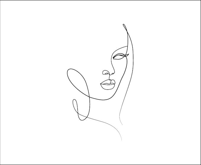 how to draw a face in one line