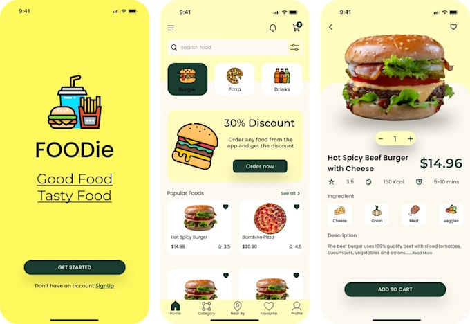 Design uiux food app interface by Lizzy_kdev | Fiverr