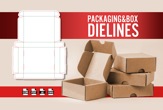 Create packaging box dieline, die cut and cut lines template by ...
