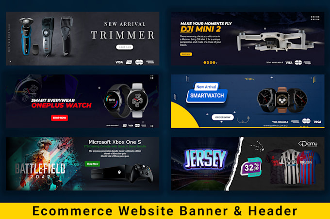 Design ecommerce web banner, header, ads by Naznin_gfx | Fiverr