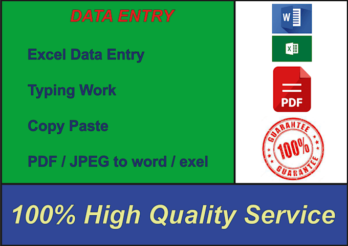 Do any type of data entry, copy paste, typing work with minimum fee by Wayanthi_0630 | Fiverr
