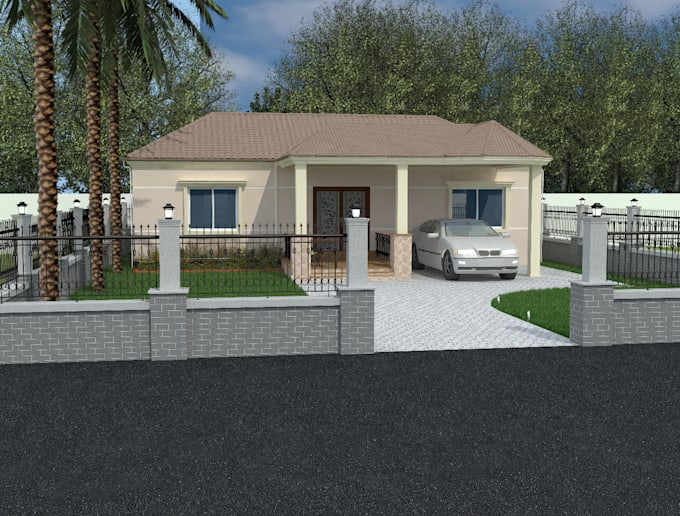 Design your home exterior 3d with nice environment by Khadija01786652 ...