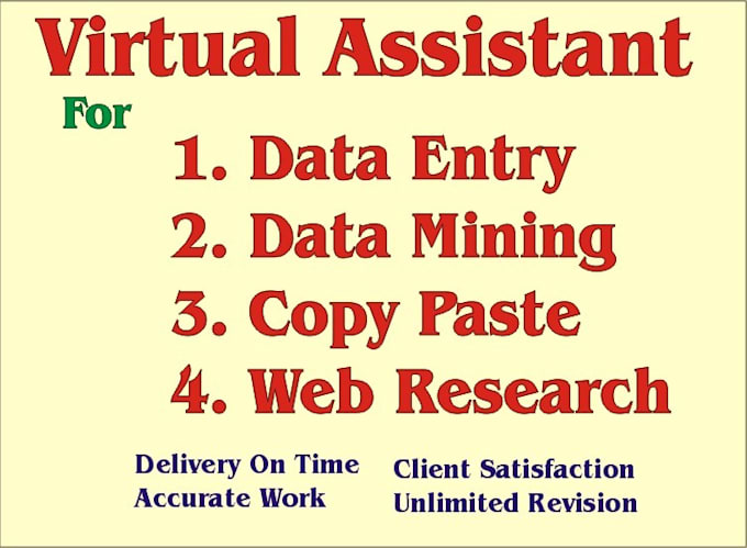 Data entry virtual assistant, web research, data mining, copy paste work for you by Word_data ...