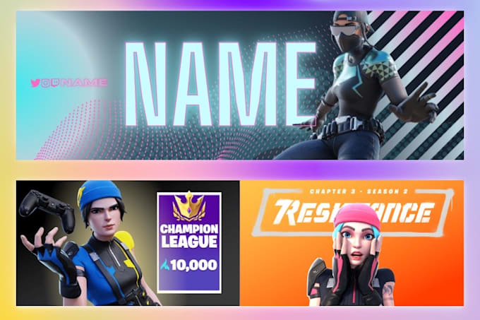 Create fortnite twitter headers or youtube thumbnails by Mielll | Fiverr