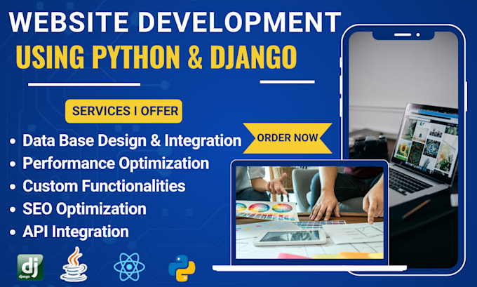Develop react js , django , python website with full stack development ...