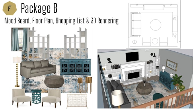 Design a room with 3d rendering by Funderburkinter | Fiverr