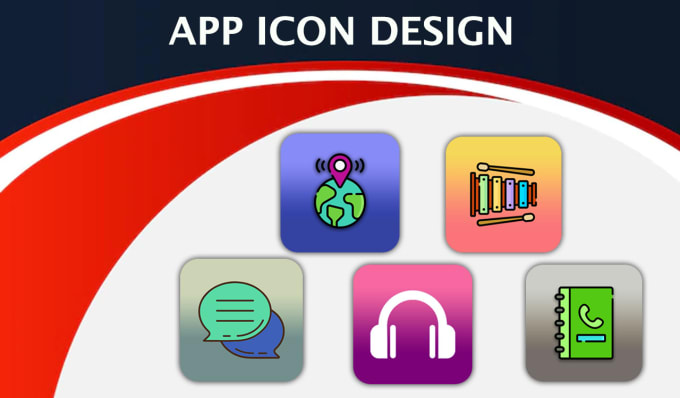 Custom flat app icons for ios android website by Mahrukh_bilal | Fiverr
