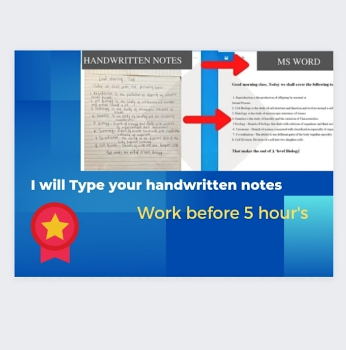 Type handwritten notes and books by Nimrakhan882 | Fiverr