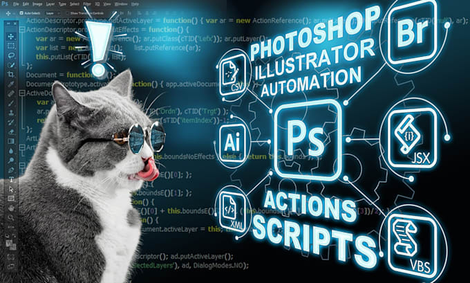 Automate photoshop and illustrator work with script, action, extension ...
