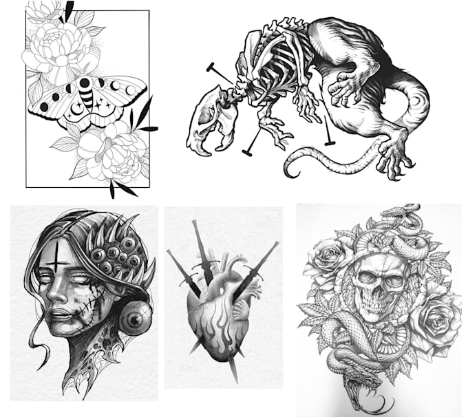 Design unique digitized tattoo sketch for you by Luisarttatto | Fiverr