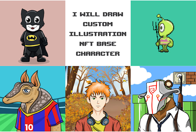 Draw custom illustration nft base character by Redboxmaximum | Fiverr