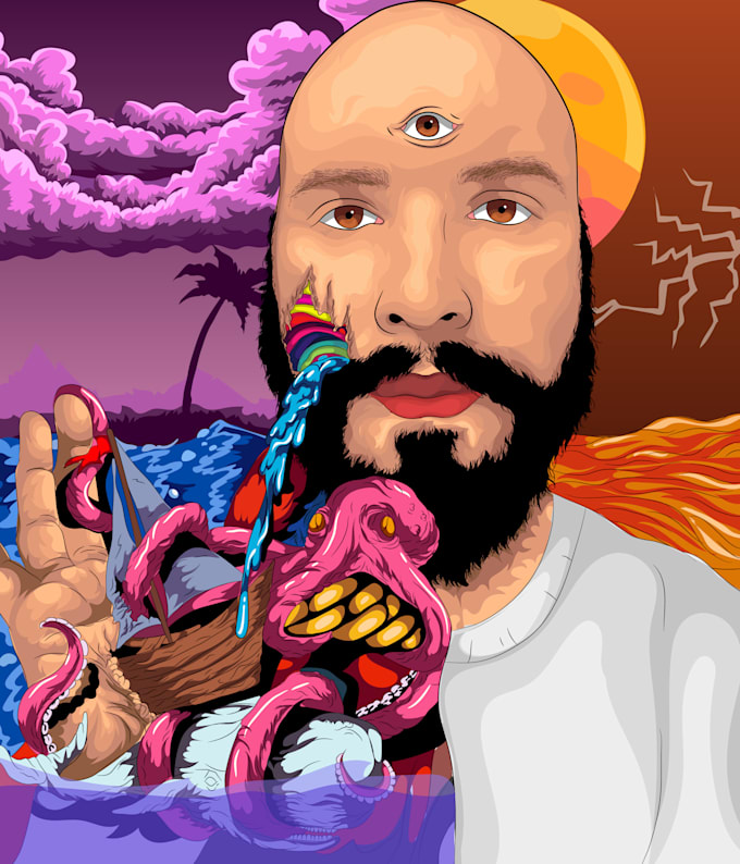Super cool digital art cartoon for you by Urdigitalartist | Fiverr