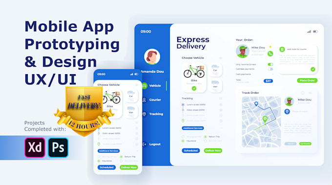 Do professional app ui ux mockup in 12 hr by Anthonylp19 | Fiverr