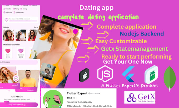 Make dating application android and ios using flutter by Razprova | Fiverr