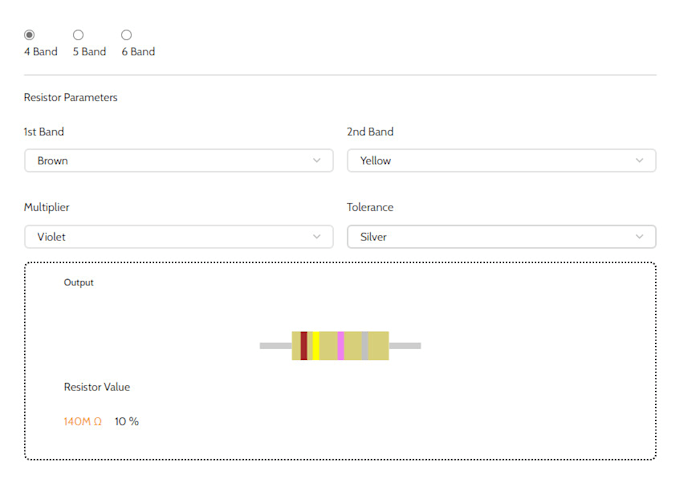 Create resistor color code calculator in website, html,java by ...