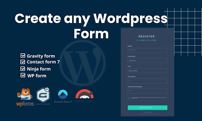 Create wordpress contact form 7 ninja gravity wpform for you by Codasaiful | Fiverr