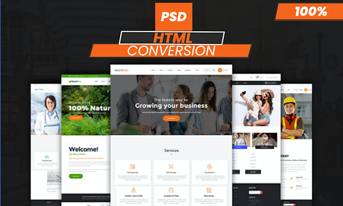 Convert psd to html responsive website design by Waqar714 | Fiverr