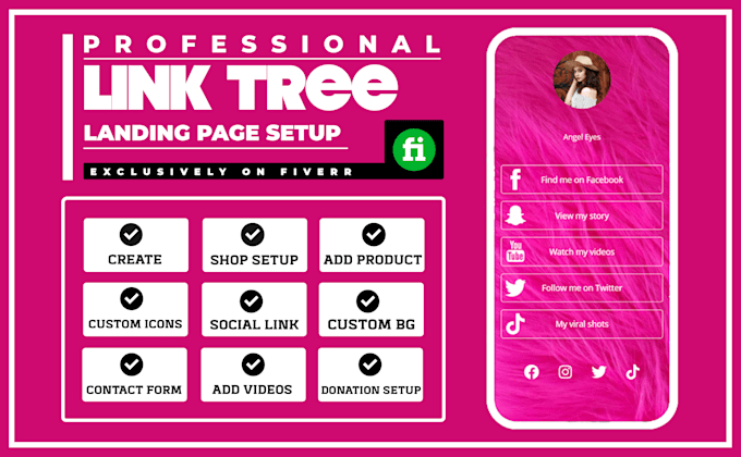 Set up linktree bio link landing page professionally in 1 hr