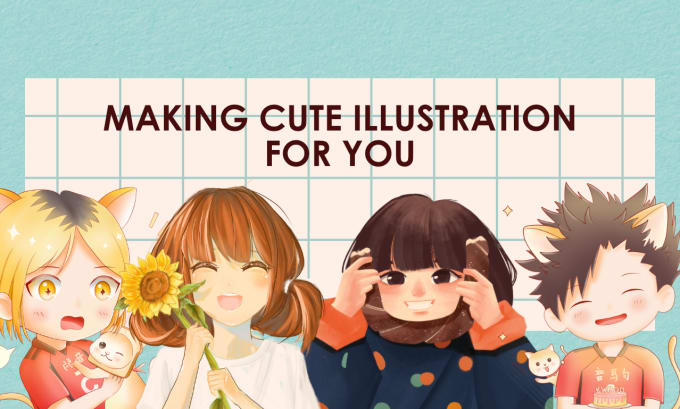 Draw children book illustration, cute chibi, cartoon, anime by ...