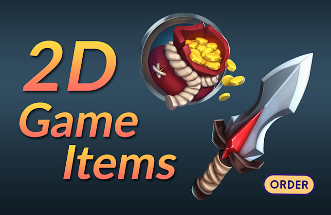 Create 2d game art props, icons, assets for your game by Danarty | Fiverr