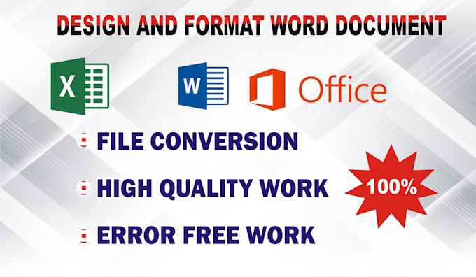 Design and format ms word document by Digitallord777 | Fiverr