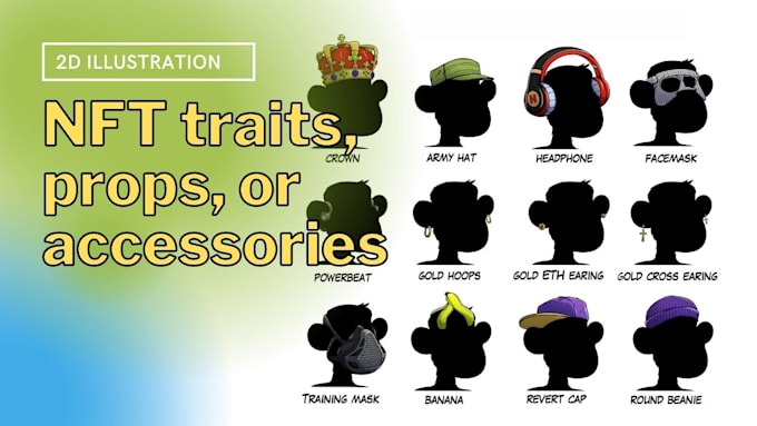 Draw 2d nft traits, props, or accessories by Ongkufahrizal | Fiverr