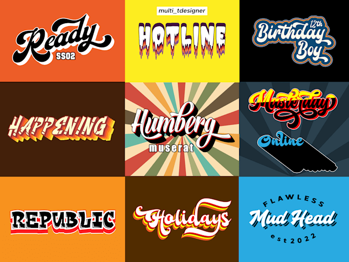 Do custom hand lettering, typography font logo, retro script font ...