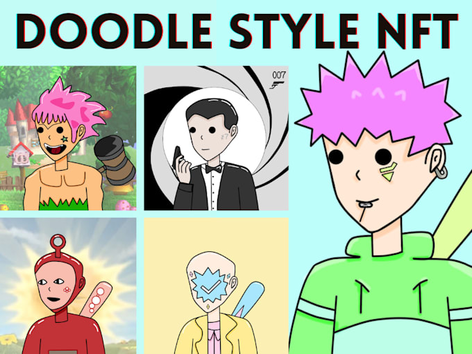 Design Custom Doodle Art Nft Or Cartoon Style Nft Collection By