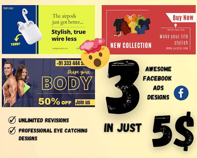 Create awesome and unique facebook ads and cover design by Shivang_b ...