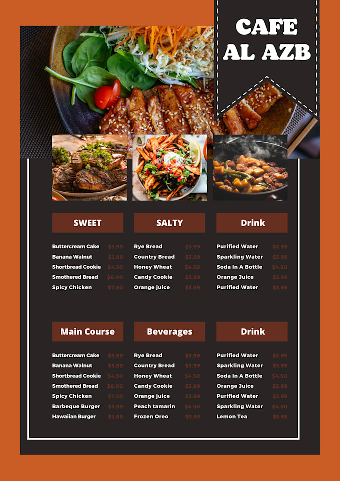 Design a professional food menu and restaurant menu by Aashirrajput786 ...