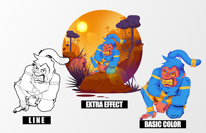 Character, illustrations for commercial use by Udakasin | Fiverr