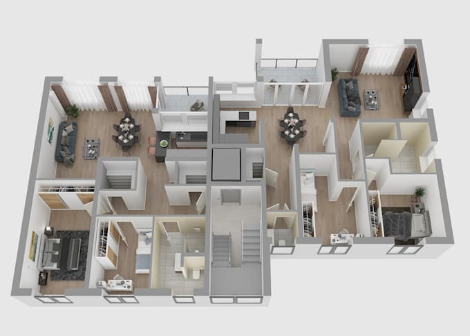 2d visualization floor plan by V596596 | Fiverr